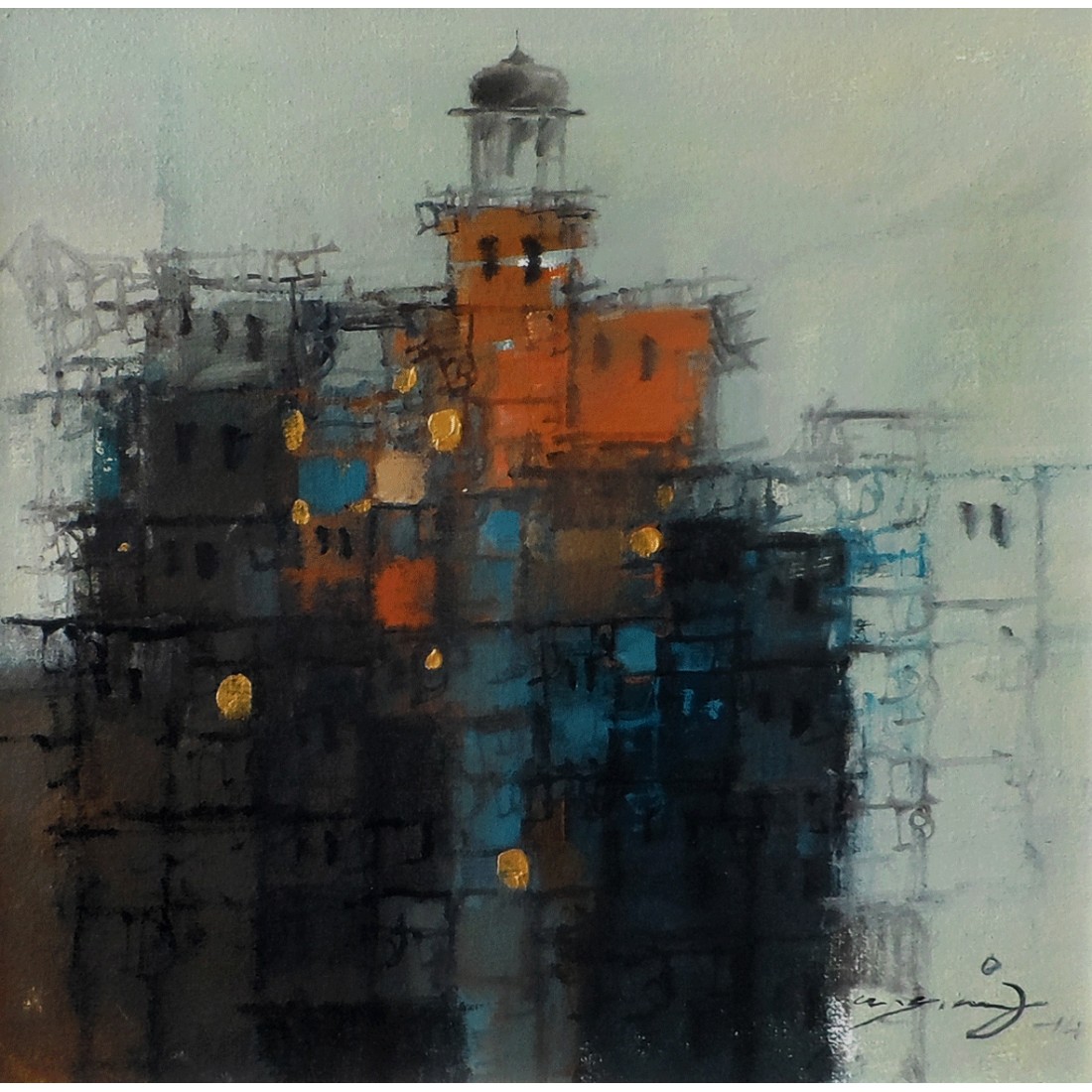 Artist: A. Q. Arif, Artwork Code: AC-AQ-009, Medium: Oil on Canvas ...